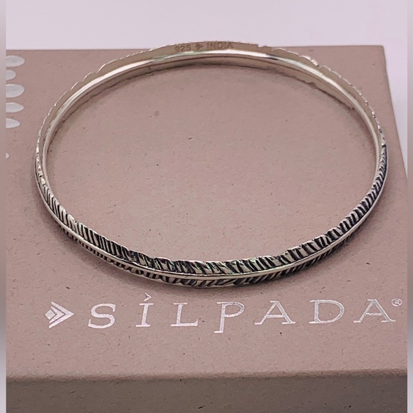 Silpada | Jewelry | Silpada Vintage Sterling Silver Etched Feather ...